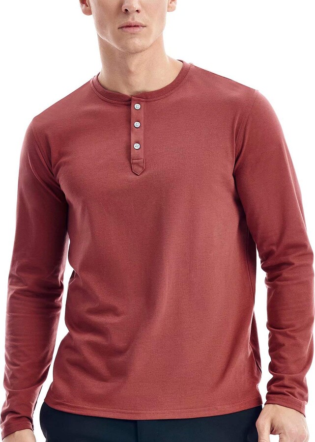 Zengjo Mens Henley Long Sleeve T Shirts - ShopStyle