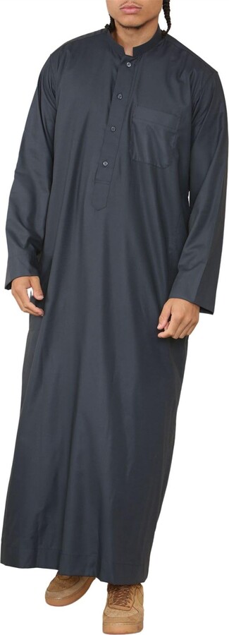 TruClothing.com Mens Thobe Jubba Nehru Stand Collar Islamic Clothing ...