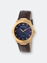 Empress Watches Empress Francesca Automatic MOP Leather-Band Watch ...
