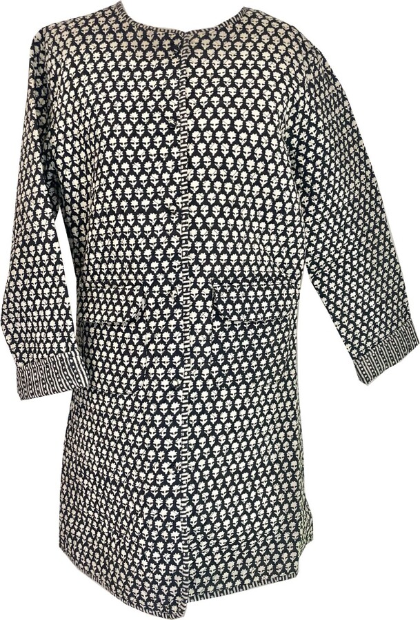 Mandalay Designs Women's Black / White Petal Stars Quilt Coat Black ...