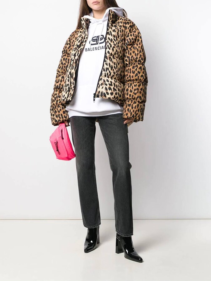 Balenciaga Leopard Print Puffer Jacket - ShopStyle