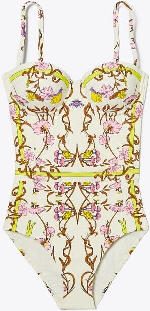 Tory Burch Printed Underwire One-Piece Swimsuit - ShopStyle