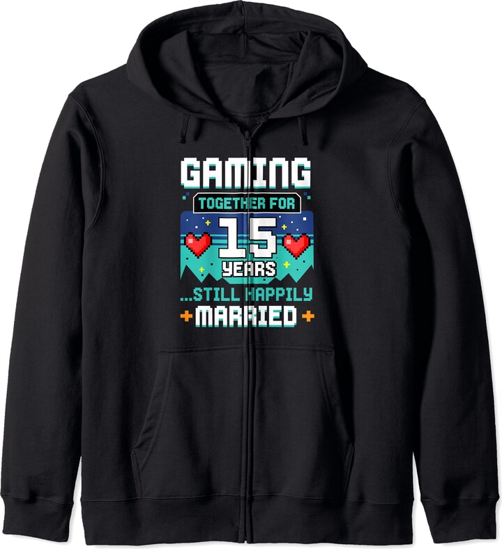 Video Gamer Couples Wedding Anniversary 15th Wedding Anniversary Gaming Together 15 Years ...