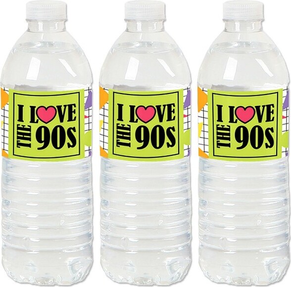 Big Dot of Happiness 90's Throwback - 1990s Party Water Bottle Sticker ...