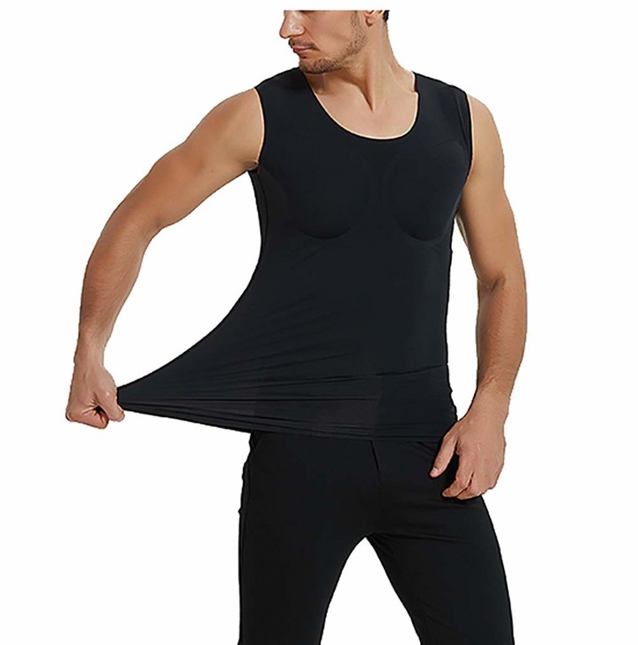 Whlucky Men Muscle Suit Casual False Chest Muscle Vest Breathable ...