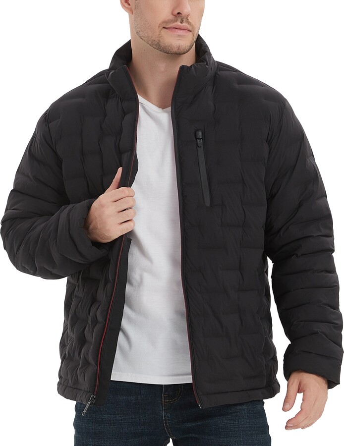 Outdoor United Men's Stretch Seamless Brick Quilted Full-Zip Puffer ...