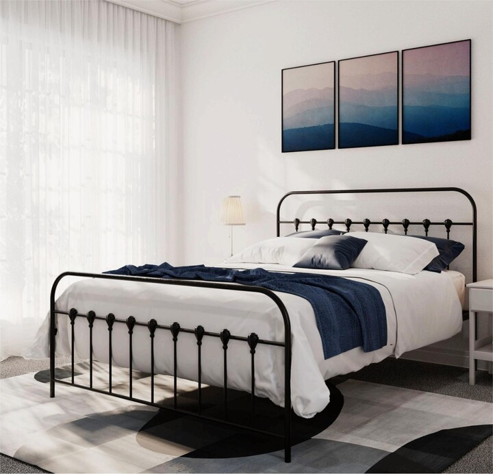 Kuurfuurdo French Metal Platform Bed Frame Queen Size with Shell Design ...