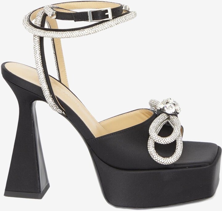 MACH & MACH 140 Crystal-Embellished Satin Platform Sandals - ShopStyle
