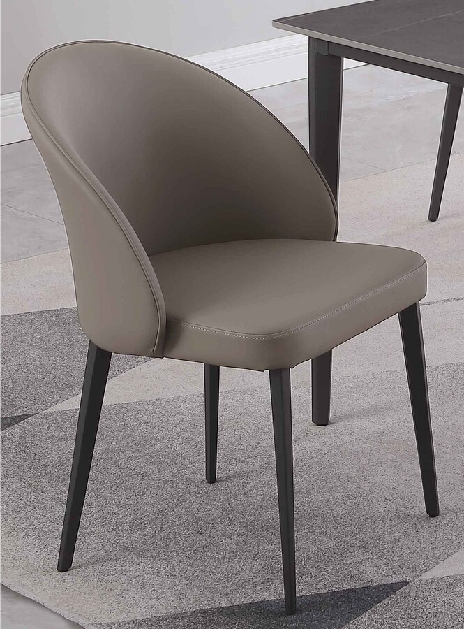 Somette Modern Curved Back Side Chair with Tapered Steel Legs, Set of 2 ...