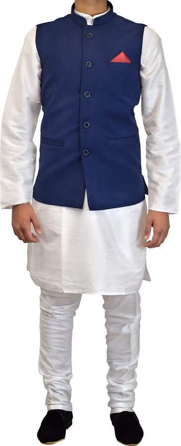 kacery Men's Indian Waistcoat modi Jacket Plain Nehru Style koti Ethnic ...