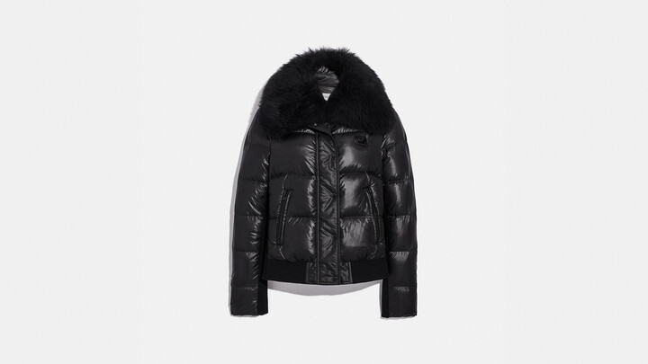 Coach Puffer Jacket With Shearling - ShopStyle
