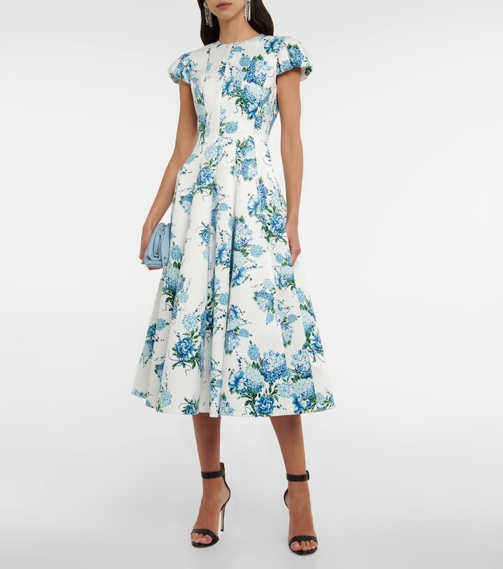 Emilia Wickstead Lecia floral-printed faille midi dress - ShopStyle