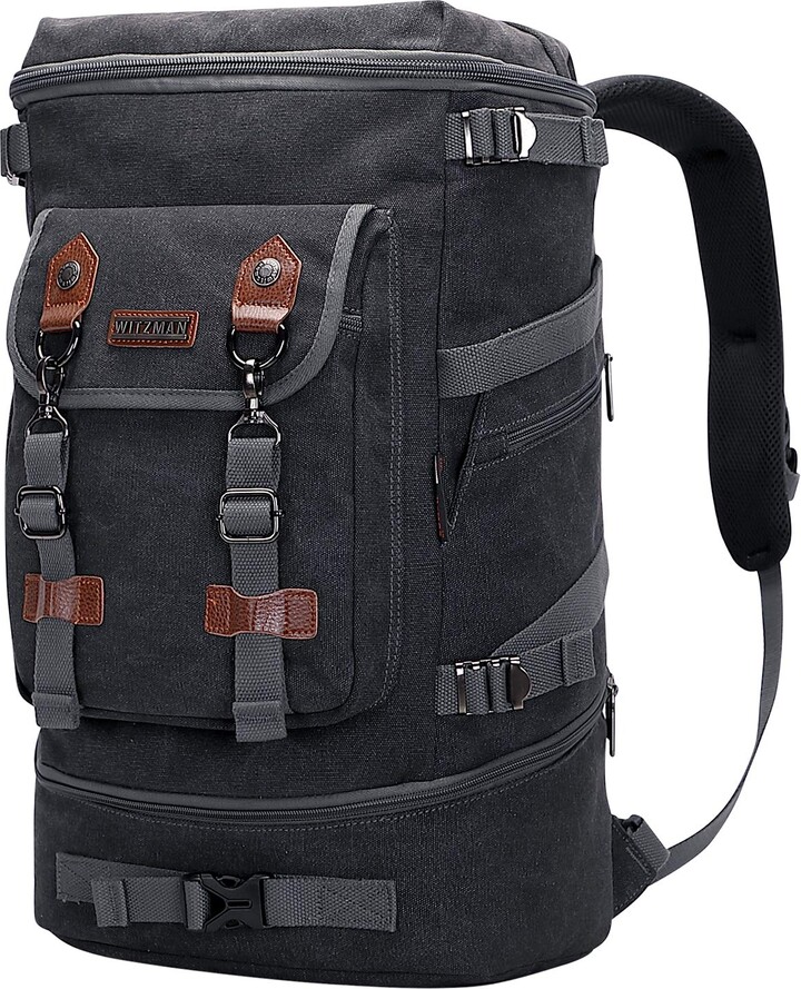 WITZMAN Travel Backpacks for Men Canvas Rucksack Vintage Convertible ...