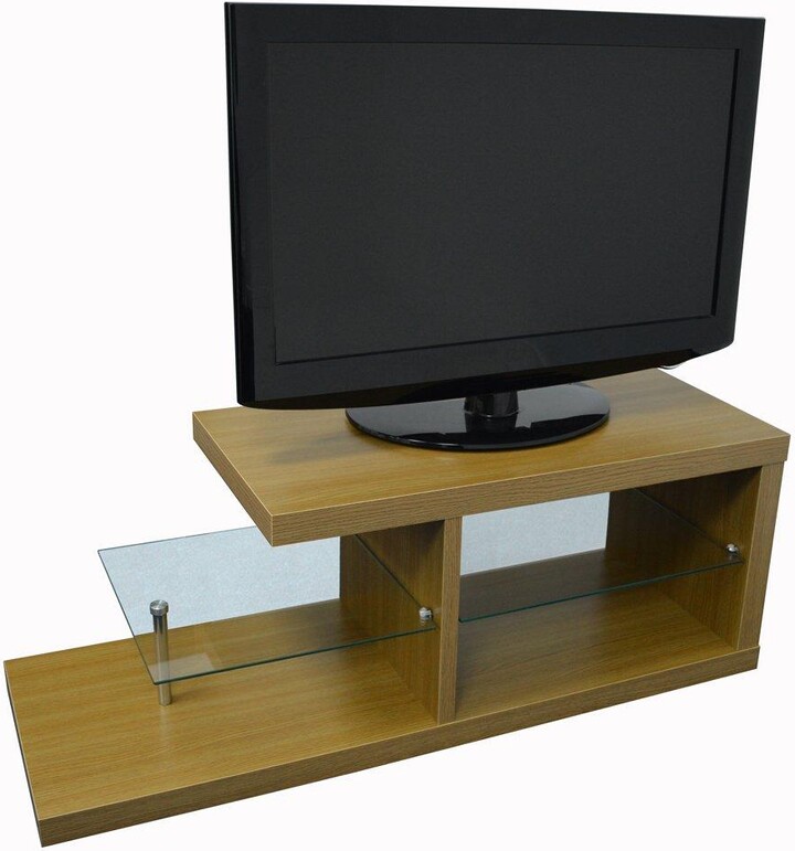 Watsons 'Halo' - Chunky Tv Stand Entertainment Unit Coffee Table - Oak ...