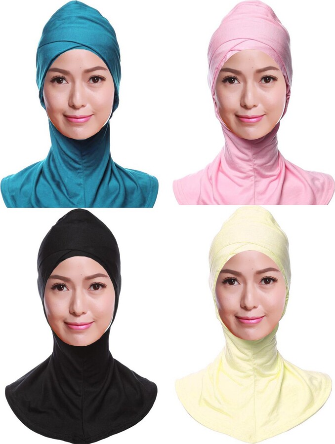 GladThink 4 X Womens Muslim Hijab Caps Islamic Scarfs Set No.7 ...