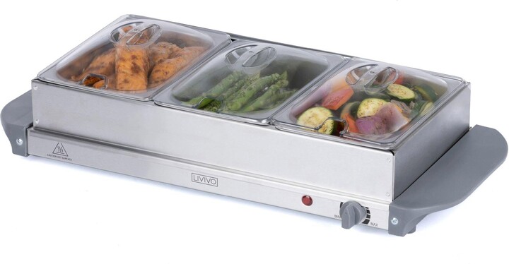 LIVIVO 3-Section Buffet Food Server with Warming Tray - ShopStyle Spoon ...