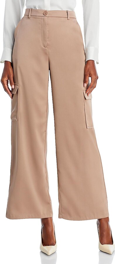 Lucy Paris Womens High Rise Wide Leg Cargo Pants - ShopStyle