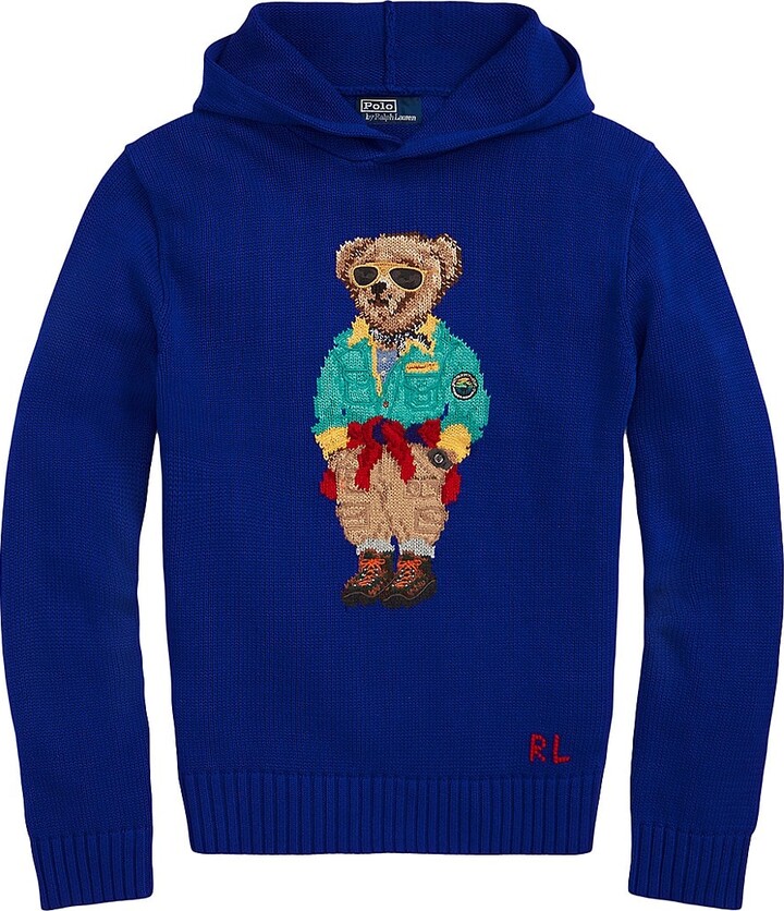 Polo Ralph Lauren Knit Polo Bear Hoodie - ShopStyle