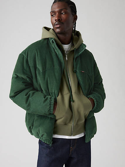 Levi's Super Puffer Jacket - Men's - Python Green - ShopStyle