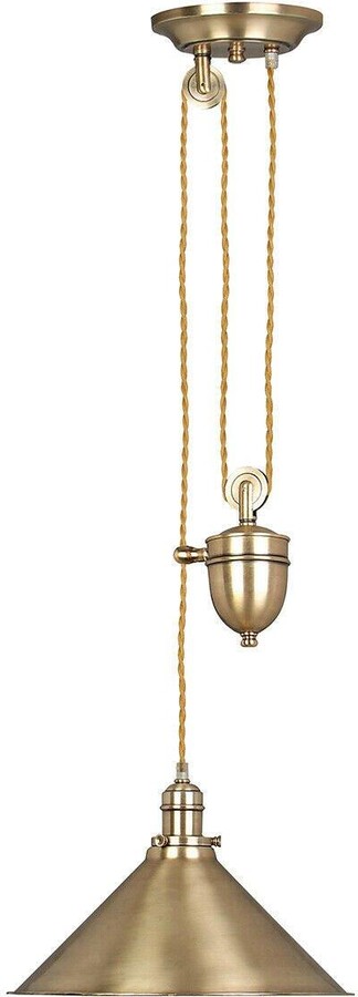 Loops 1 Bulb Ceiling Pendant Light Fitting Aged Brass Finish LED E27 ...