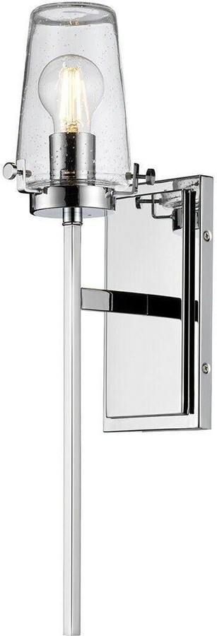 Loops IP44 Wall Light Tall Nuts & Bolts Accents Clear Glass Shade ...