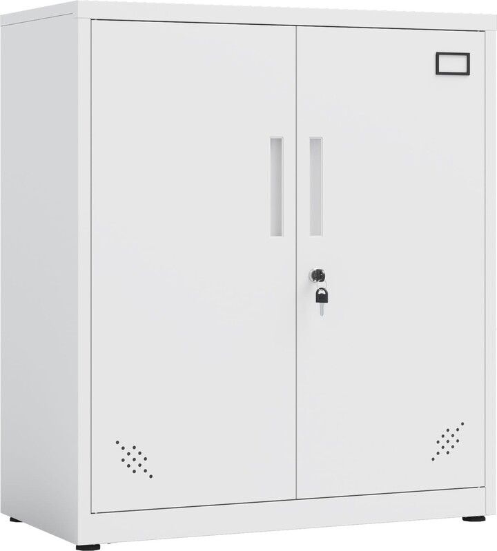 VIENO HOME Metal Storage Cabinet with 2 Doors and 2 Adjustable Shelves ...