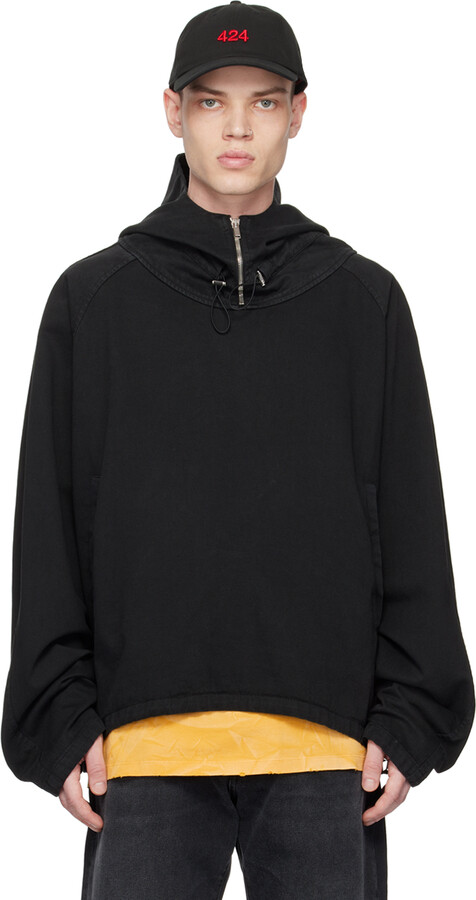 424 Black Faded Denim Jacket - ShopStyle