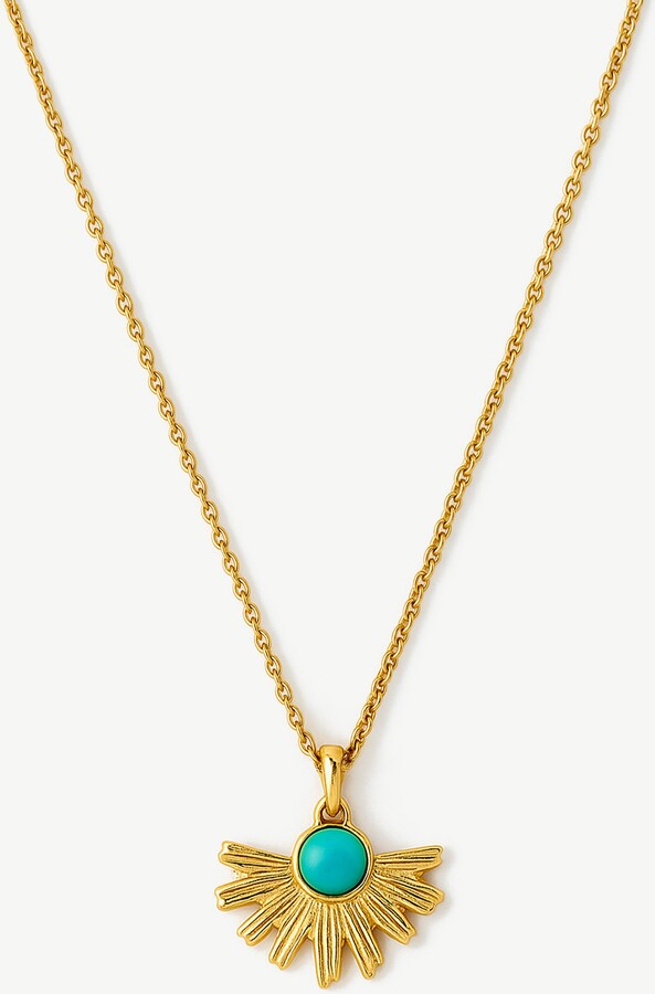 MUCHV 18k Gold Turquoise Sunburst Necklace - ShopStyle