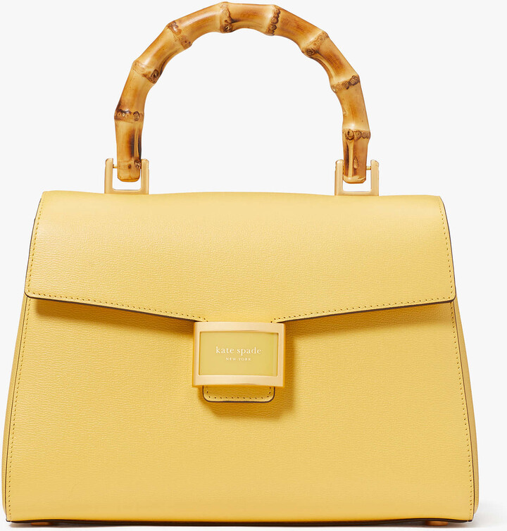 Kate Spade Katy Textured Leather Bamboo Medium Top-Handle Bag - ShopStyle