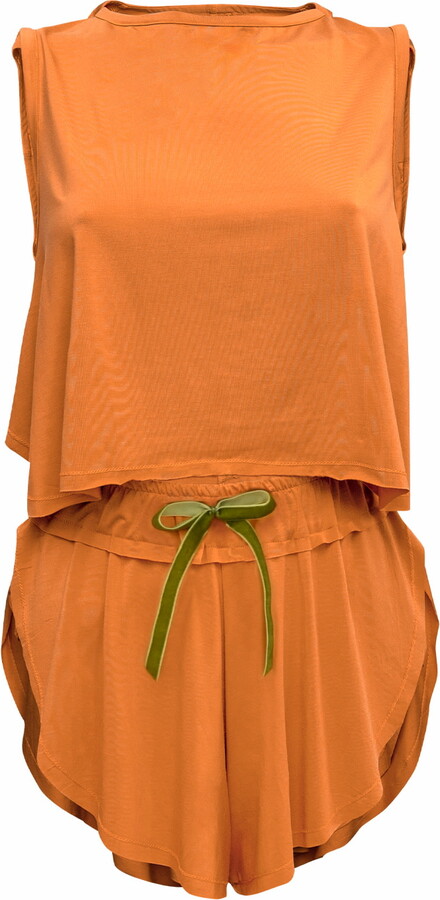 Loreen Label Crop Top & Butterfly Shorts - Sweet Mango - ShopStyle