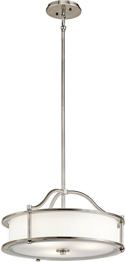 Loops 3 Bulb Ceiling Pendant Light Fitting Classic Pewter LED E27 100W ...