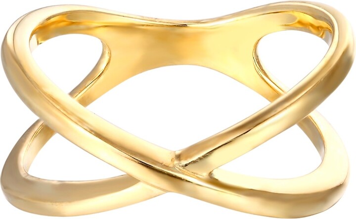 Seol + Gold Women's 22Ct Gold Vermeil Crossover Stacking Ring - ShopStyle