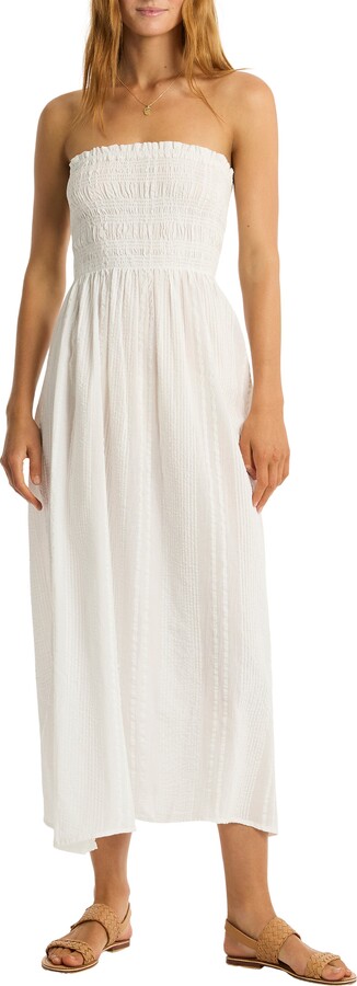 Sea Level Heatwave Strapless Cotton Cover-Up Dress - ShopStyle