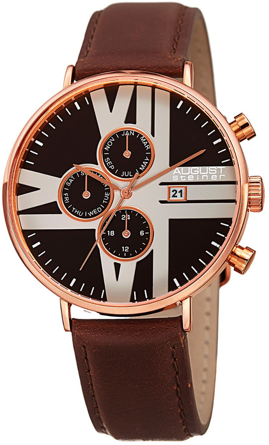 August Steiner Men's Leather Watch - ShopStyle