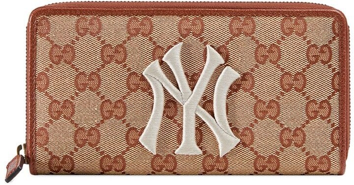 Gucci Original GG zip around wallet with New York Yankees patch - ShopStyle