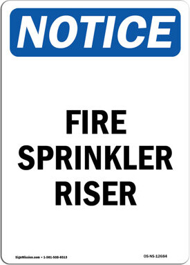 SignMission Fire Sprinkler Riser Sign - ShopStyle Laptop Carts & Stands