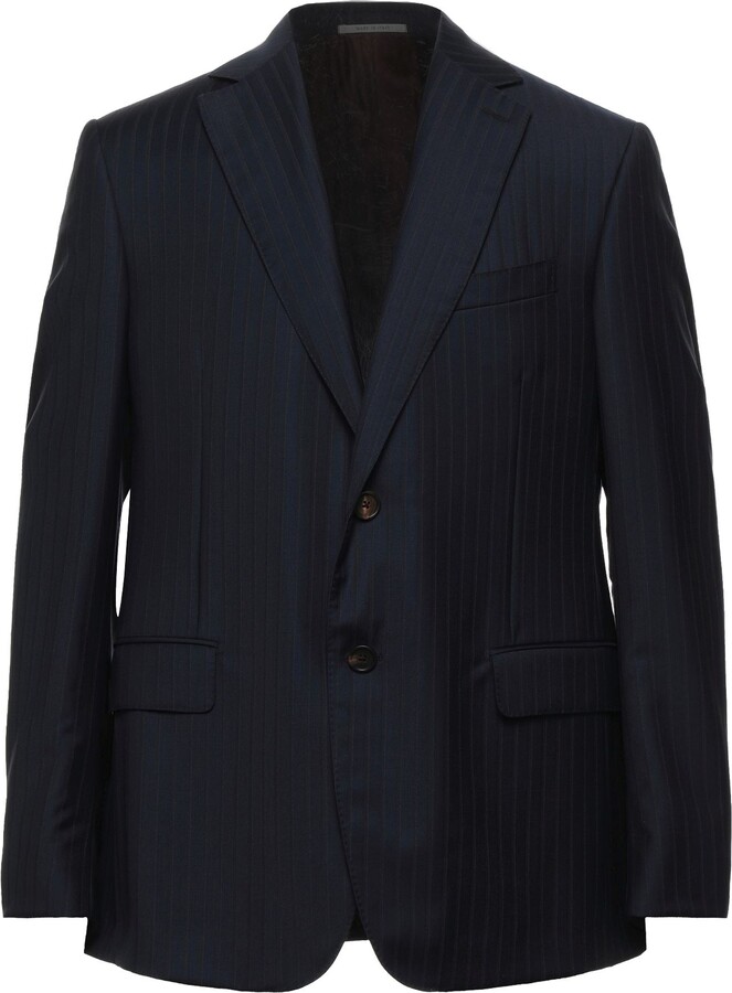 Pal Zileri Suit Jacket Dark Blue - ShopStyle Wool Coats