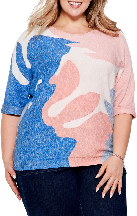 Nic+Zoe Shell Burst Intarsia Sweater - ShopStyle