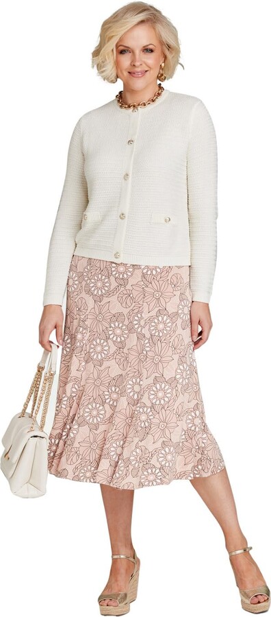 Amber Ladies Long Sleeve Textured Knit Jacket Style Cardigan with ...