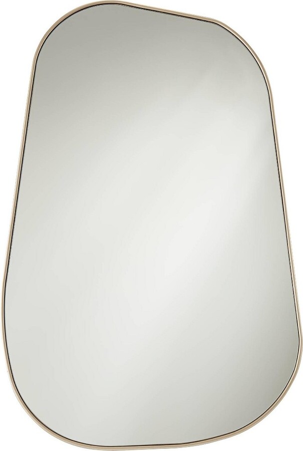 Possini Euro Design Rectangular Vanity Accent Wall Mirror Modern Curved ...