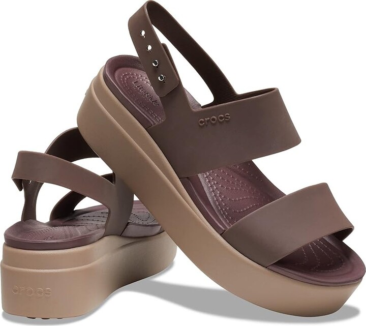 Crocs Brooklyn Low Wedge (Mocha/Mushroom) Women's Wedge Shoes - ShopStyle
