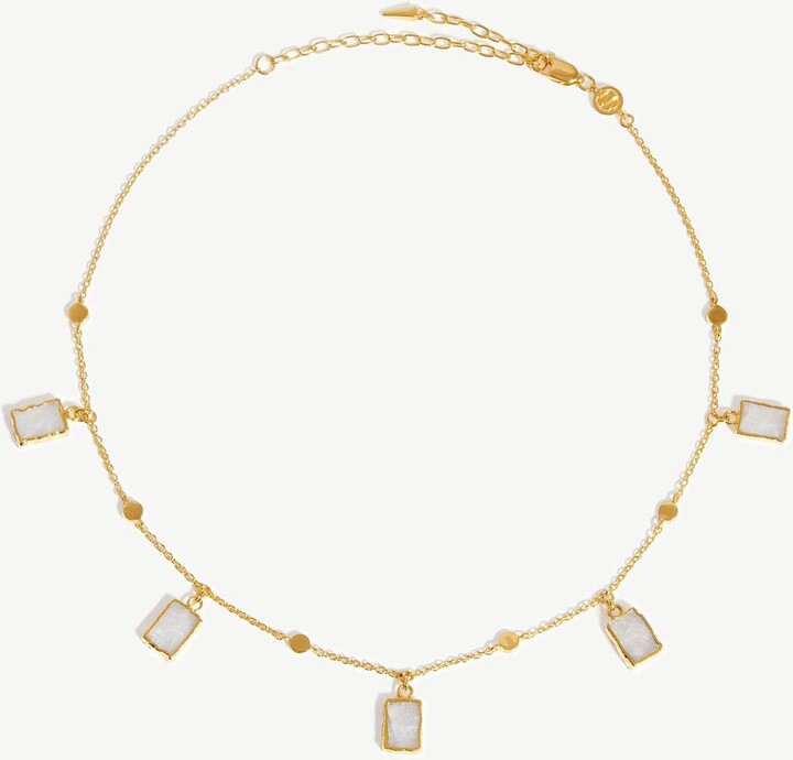 Lena Charm Choker 18ct Gold Plated Vermeil/Rainbow Moonstone ...