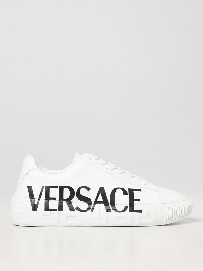 Versace La Greca sneakers in leather - ShopStyle