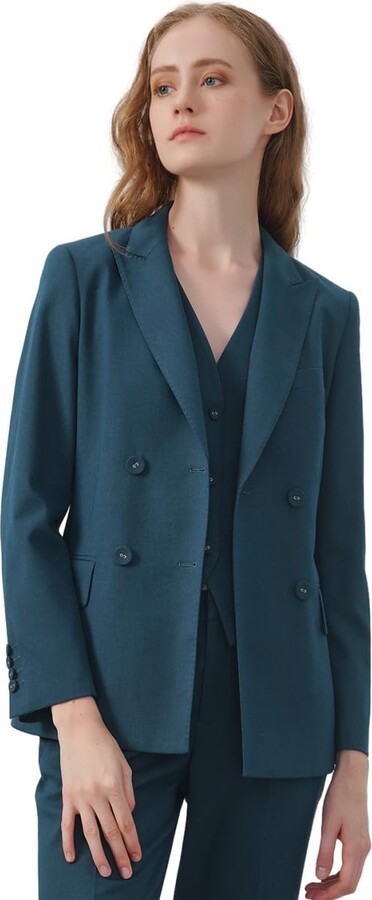 KAMISIGA White Collar Formal Suit Blazer Women's Design Sense Business ...