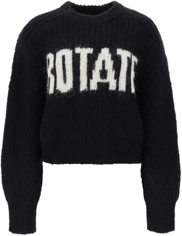 Rotate by Birger Christensen logo intarsia sweater - ShopStyle