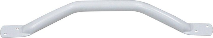 Loops Offset White Steel Pipe Grab Bar - 450mm Length - Rounded Safety ...