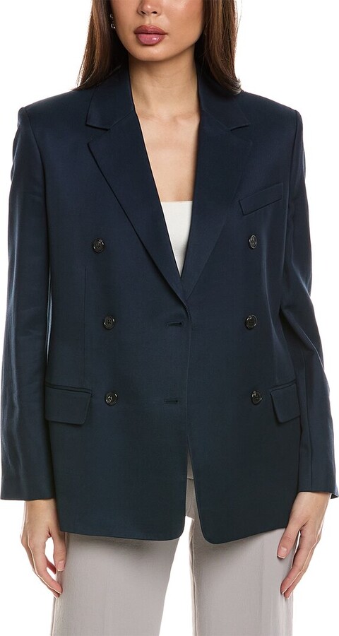 Theory Double-Breasted Shaped Jacket - ShopStyle Blazers