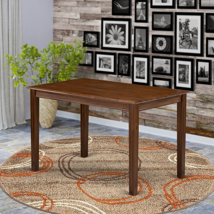 East West Furniture Wooden Dining Table - a Rectangular Table Top Surface with 4 Table Legs ...