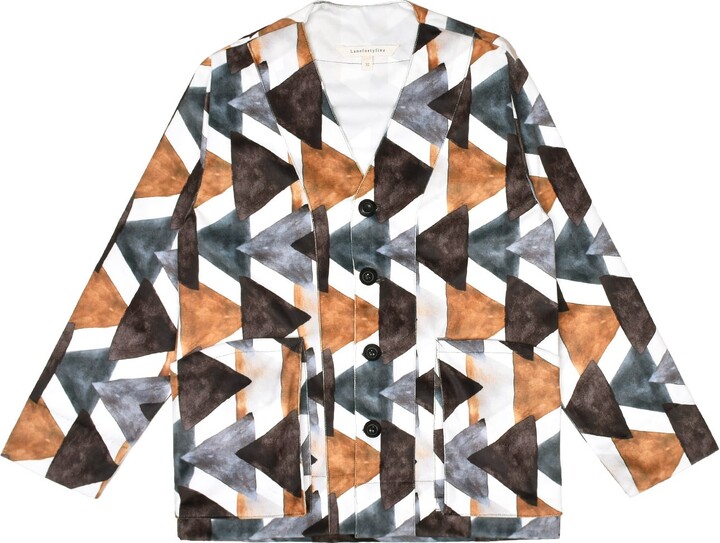 Lanefortyfive Women's Fuzzy Triangles Velvetine Jacket - ShopStyle