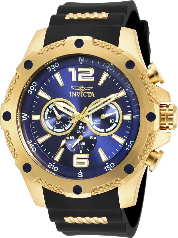 Invicta Men's I-Force Quartz Chronograph Blue Dial Polyurethane Watch ...